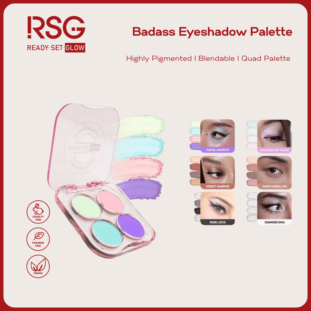RSG Ready Set Glow Badass Eyeshadow Palettes l Highly pigmented Eyesha ...